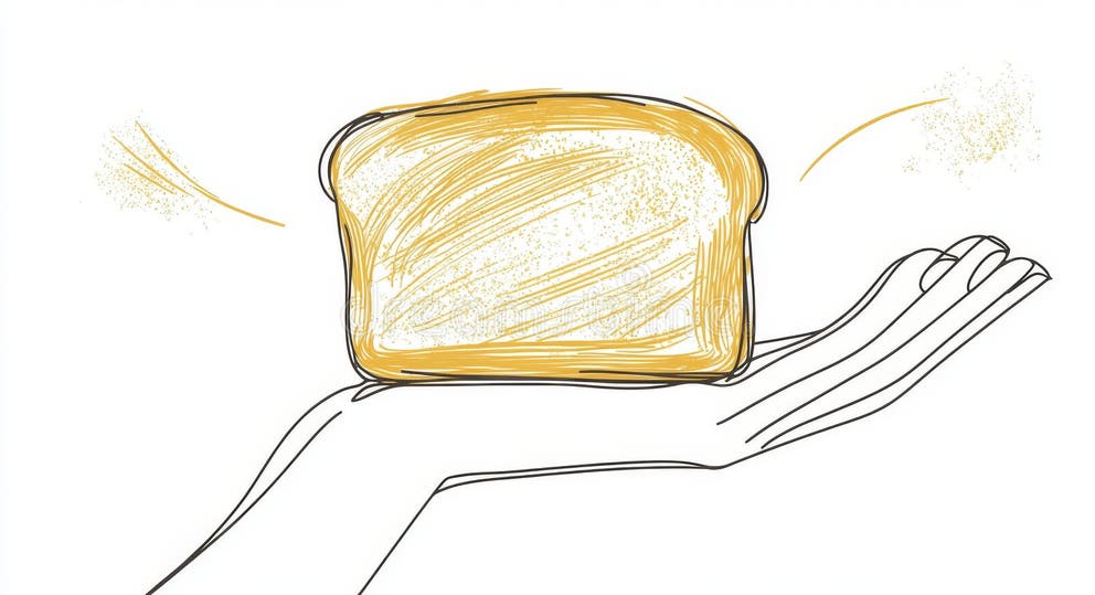 An Editable One-line Drawing of Bread in a Modern Style. Stock Image ...