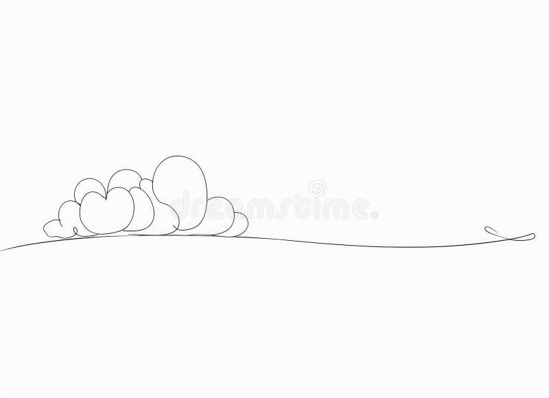 An Editable One-line Drawing of a Simple Cloud Outline. Cloud Outline ...