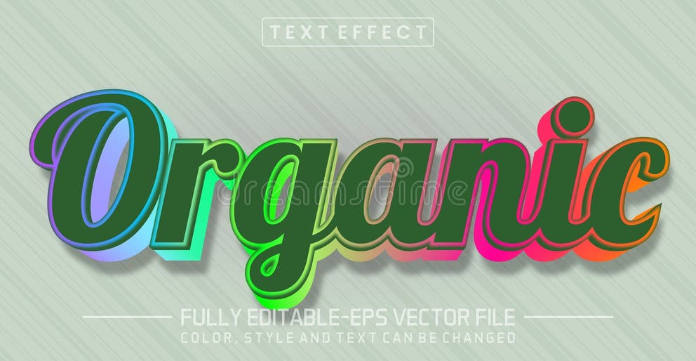 Editable Organic Text Effect - Organic Text Style Theme Stock Vector ...