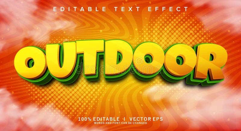 Outdoor Vector Text Effect with Modern Style Design Stock Vector ...