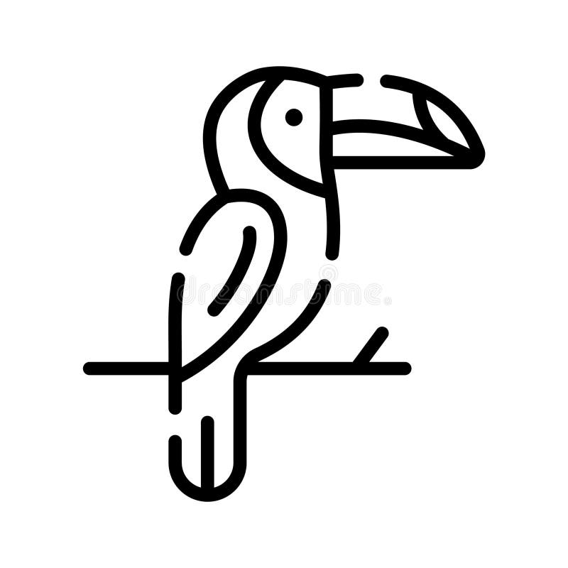 An Editable Outline Icon of Toucan Bird Stock Illustration ...
