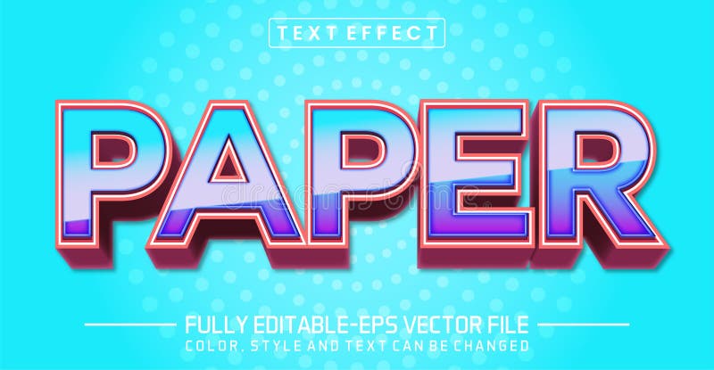 Editable Paper Text Style Effect - Text Style Concept Stock Vector ...