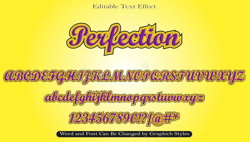 Editable Perfection Cursive Letter Style Text Effect for Banner ...