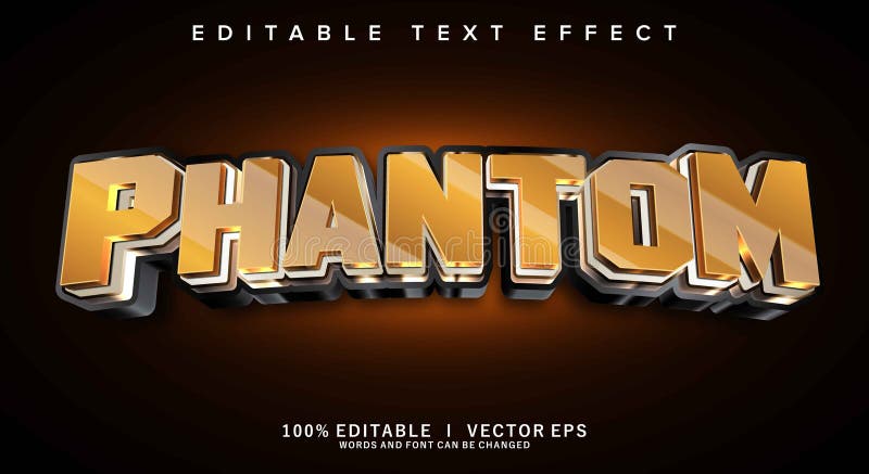 Phantom 3d Vector Text Effect with Modern Style Design Stock Vector - Illustration of template ...