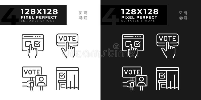 Editable Pixel Perfect Voting Icons for Dark and Light Mode Stock ...