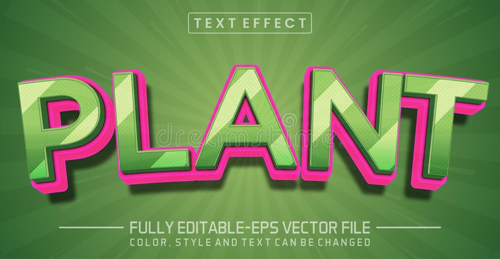Editable Plant Text Style Effect - Plant Text Style Theme Stock Vector ...