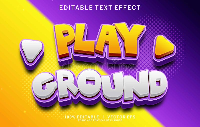 Play Ground Vector Text Effect with Modern Style Design Stock Vector ...