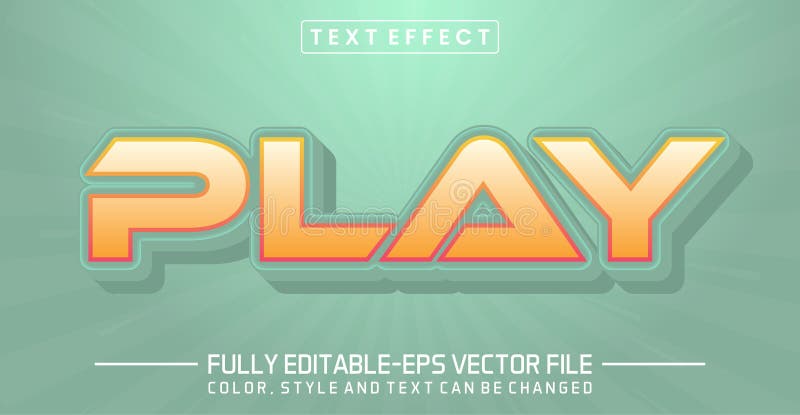 Editable Play Text Style Effect - Text Style Concept Stock Vector ...