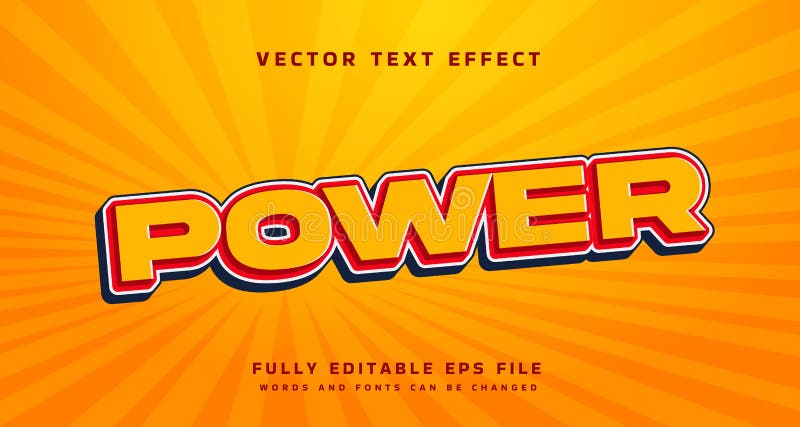 Editable Power Text Effect with Comic Background Stock Vector ...