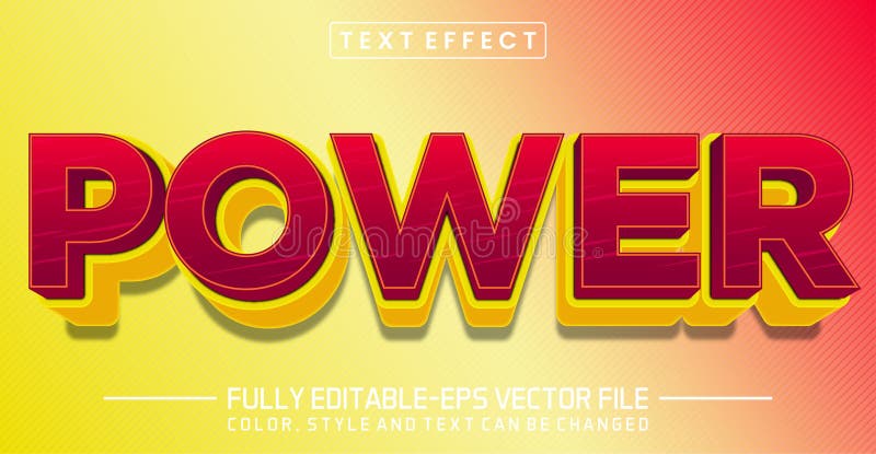 Editable Power Text Style Effect - Text Style Concept Stock ...