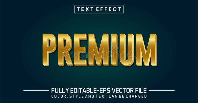Editable Premium Text Effect Stock Vector - Illustration of letter ...