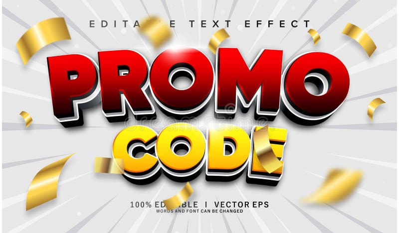 Promo Code Vector Text Effect with Modern Style Design Stock Vector ...