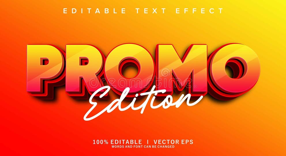Promo Edition Vector Text Effect with Modern Style Design Stock Vector ...