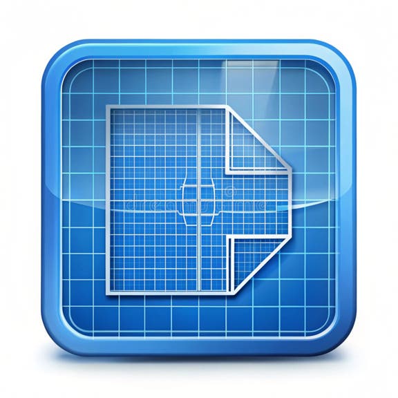 PSD 3D Rendering Blueprint Icon Isolated Stock Illustration ...