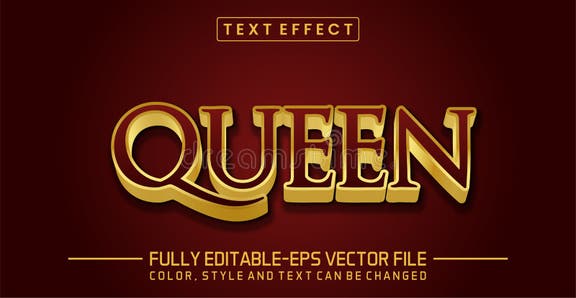 Editable Queen text effect stock vector. Illustration of modern - 256934373