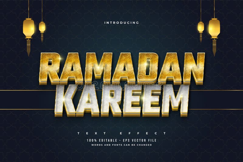Editable Ramadan Text in Gold and Silver Style with Texture Effect ...