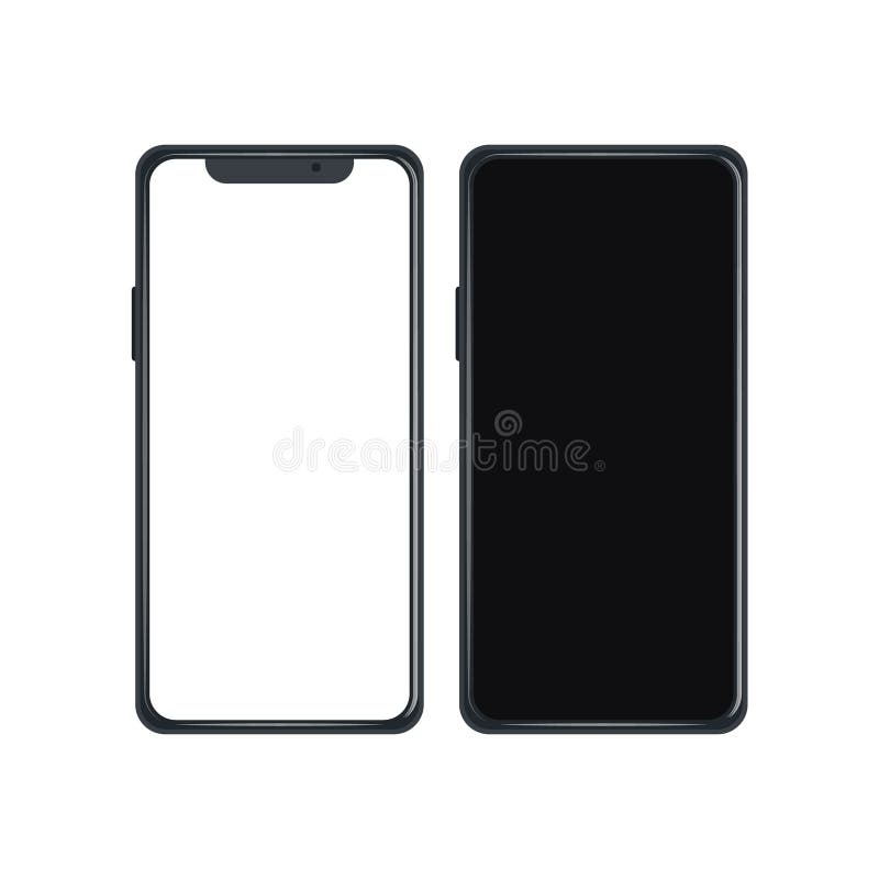 Editable Realistic Trendy Mockup Smartphone with Blank White Screen for ...