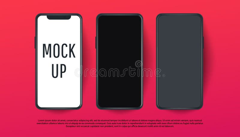 Editable Realistic Trendy Mockup Smartphone with Blank White Screen for ...