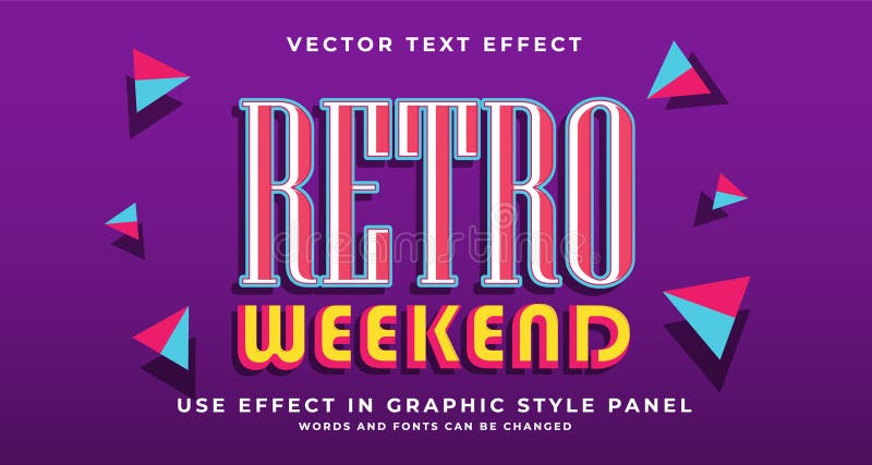 Editable Retro Graphic Style for Typography Stock Vector - Illustration ...