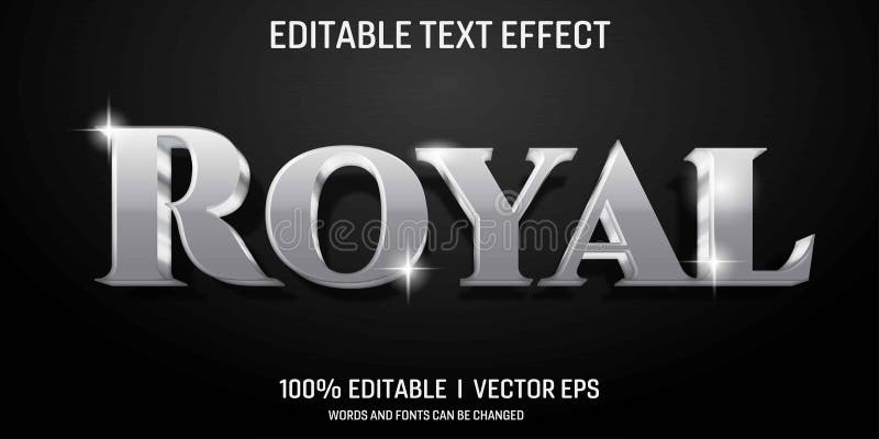 Editable Royal Vector 3d Text Effect with Style Design Stock Vector ...