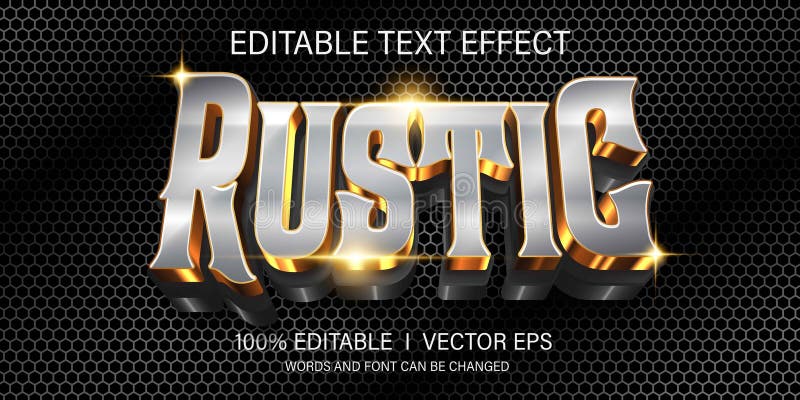 Rustic Vector Text Effect with Modern Style Design Stock Vector ...