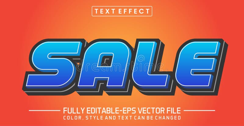 Editable Sale Text Style Effect - Sale Text Style Theme Stock Vector ...