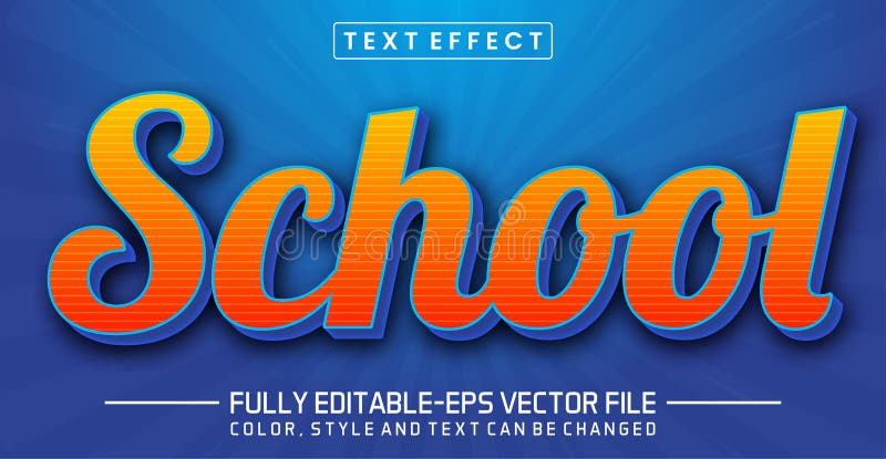 Editable School Text Style Effect - Text Style Concept Stock Vector ...