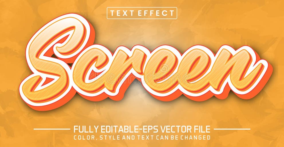 Editable Screen Text Effect - Screen Text Style Theme Stock Vector ...