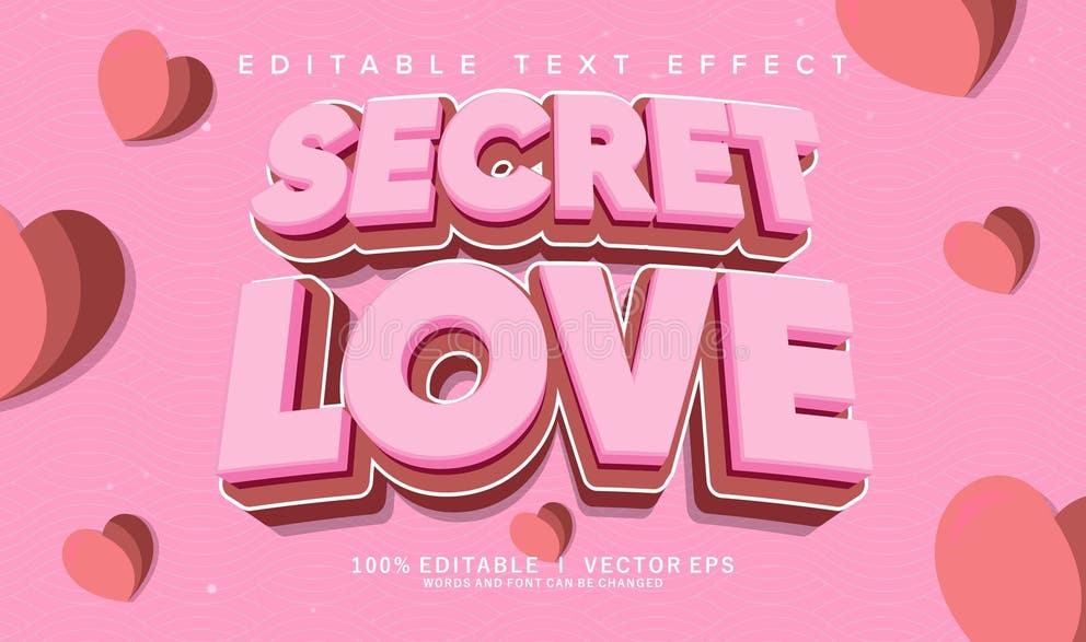 Secret Love Vector Text Effect with Modern Style Design Stock Vector ...