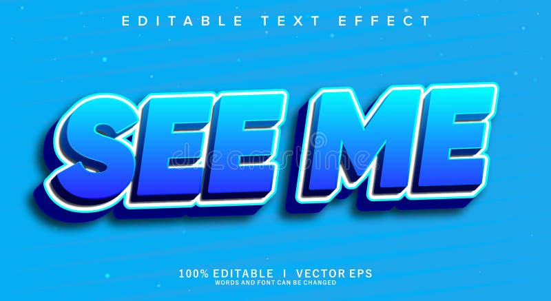 See Mee Vector Text Effect with Modern Style Design Stock Illustration - Illustration of speak ...