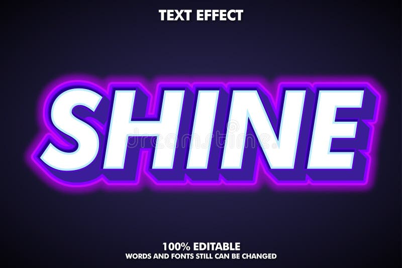 Editable shine text effect stock vector. Illustration of futuristic ...