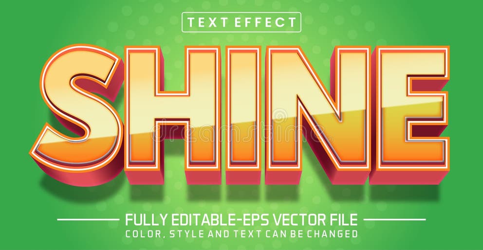 Editable Shine Text Style Effect - Text Style Concept Stock Vector ...