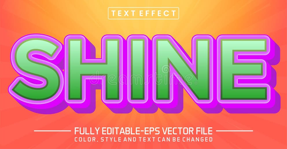 Editable Shine Text Style Effect - Shine Text Style Theme Stock Vector - Illustration of poster ...