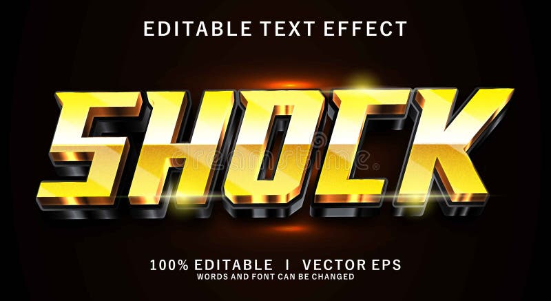 Shock 3d Vector Text Effect with Modern Style Design Stock Vector ...