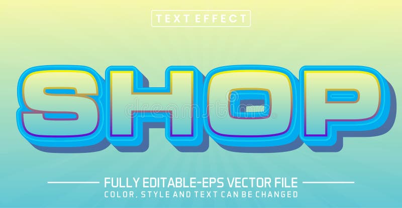 Editable Shop Text Style Effect - Text Style Concept Stock Illustration ...