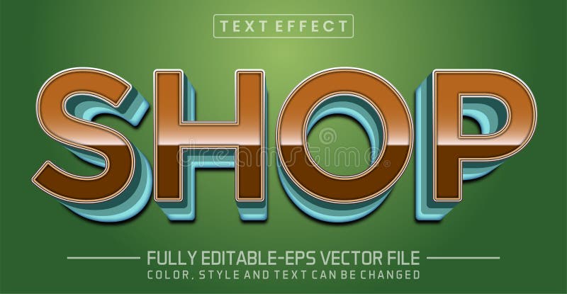 Editable Shop Text Style Effect - Text Style Concept Stock Vector ...