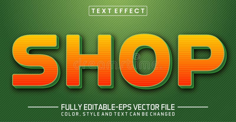Editable Shop Text Style Effect - Shop Text Style Theme Stock Vector ...