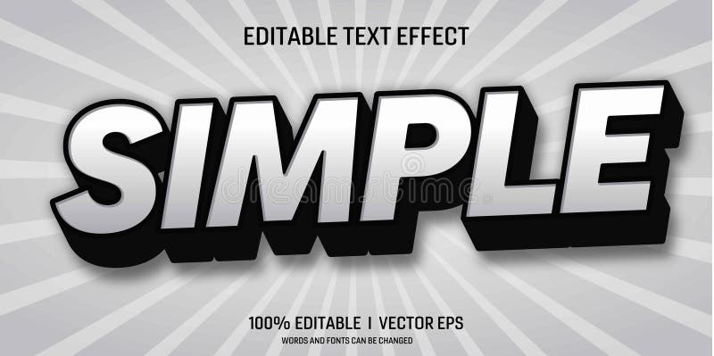 Simple Vector 3d Text Effect with Modern Style Design Stock Vector ...