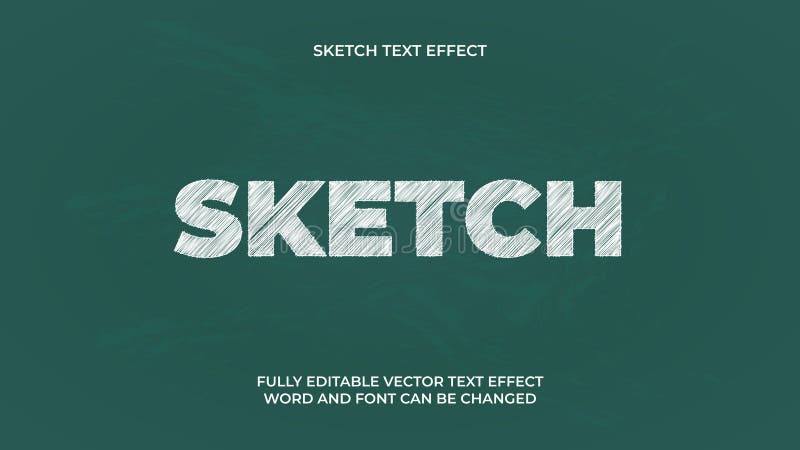 Editable and Scalable Sketch Vector Text Effect Stock Vector ...