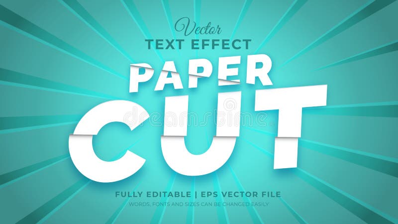 Editable Sliced Paper Text Effect-Paper Cut Word Style Concept Stock ...