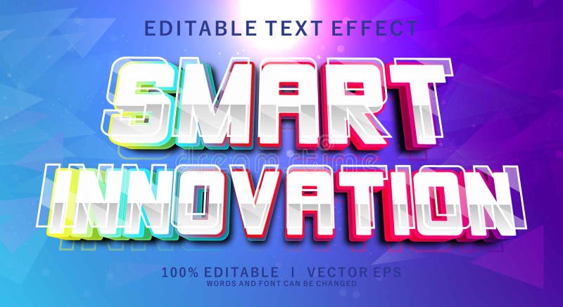 Smart Innovation 3d Vector Text Effect with Modern Style Design Stock ...
