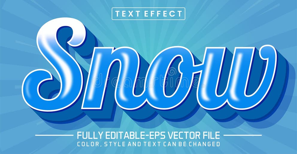 Editable Snow Text Style Effect - Text Style Concept Stock Vector ...