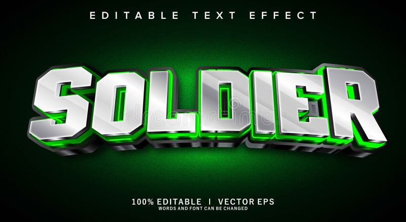 Soldier 3d Vector Text Effect with Modern Style Design Stock Vector ...