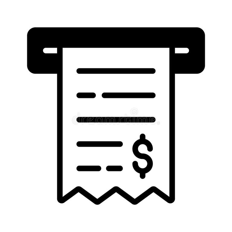 An Editable Solid Style Icon Depicting Withdrawal Slip Stock Vector ...