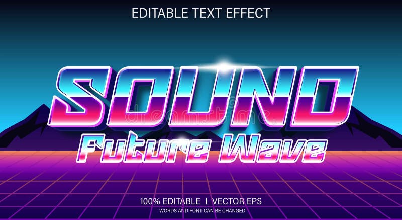 Sound Future Wave 3d Vector Text Effect with Modern Style Design Stock ...
