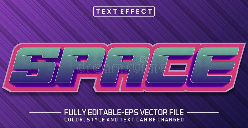 Editable Space Text Style Effect - Text Style Concept Stock Vector ...