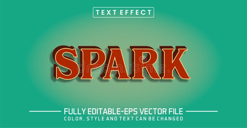 Editable Spark text effect stock illustration. Illustration of abstract ...