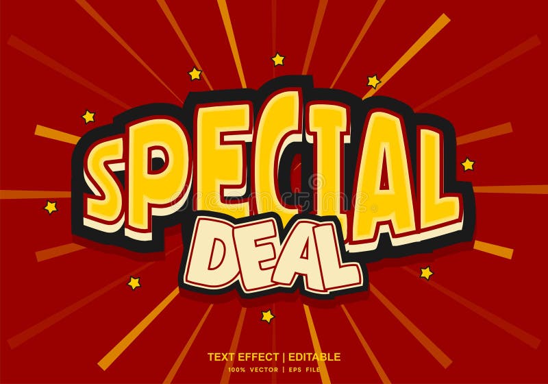 Editable Special Deal Text Effect with Explosion Effect and Stars Stock ...