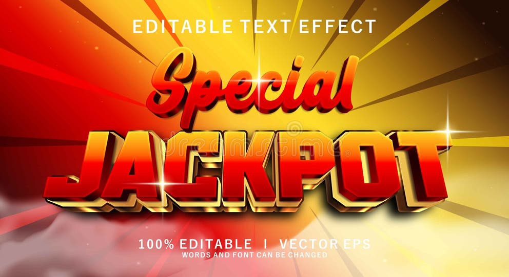 Special Jackpot 3d Vector Text Effect with Modern Style Design Stock ...