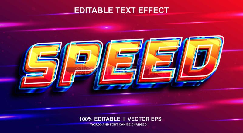 Speed 3d Vector Text Effect with Modern Style Design Stock Vector ...